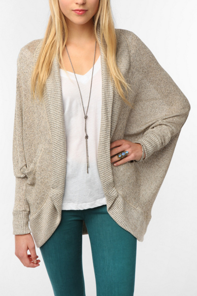 Sparkle & Fade Ribbed Placket Cocoon Cardigan - Urban Outfitters