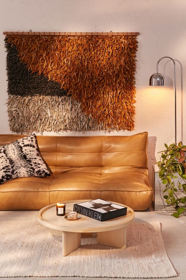 Neville Oversized Leather Shag Wall Hanging | Urban Outfitters