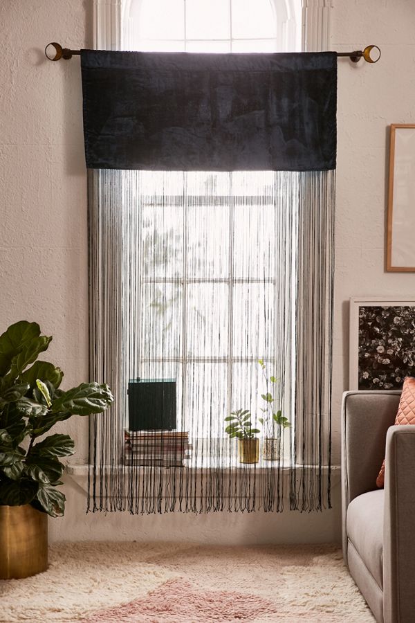 Arianna Velvet Fringe Window Panel | Urban Outfitters