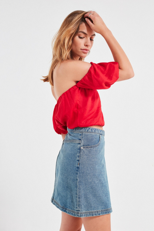 Backstage Crazy Love Off-The-Shoulder Cropped Top | Urban Outfitters