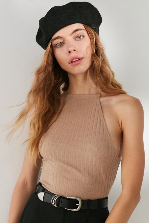 Truly Madly Deeply High-Neck Ribbed Tank Top | Urban Outfitters