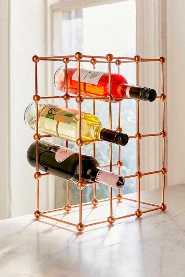 Rose Gold Wine Rack | Urban Outfitters