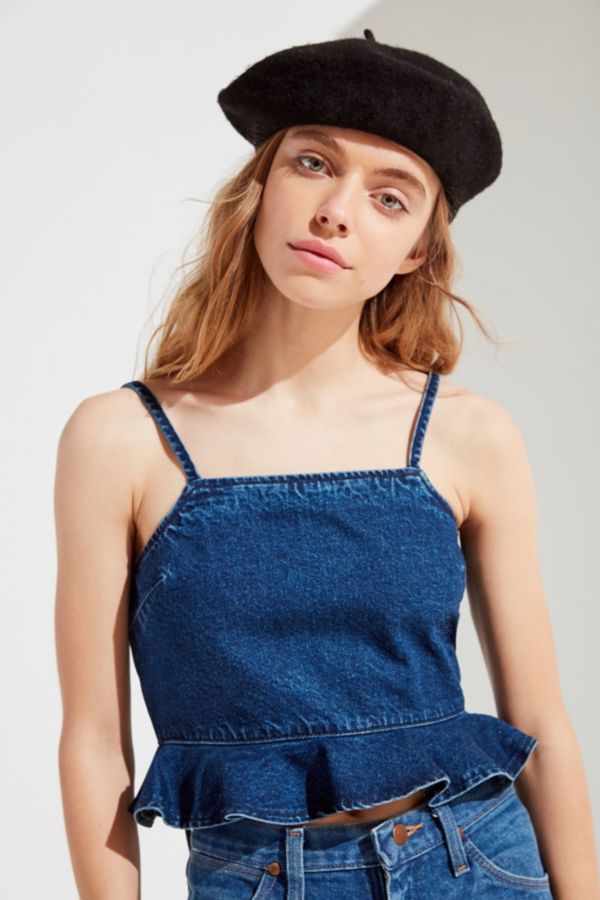Uo Denim Peplum Tank Top Urban Outfitters