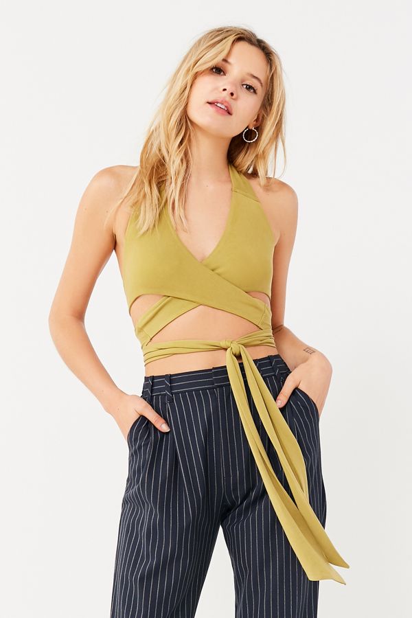 UO Magdalena Wrap Halter Top | Urban Outfitters