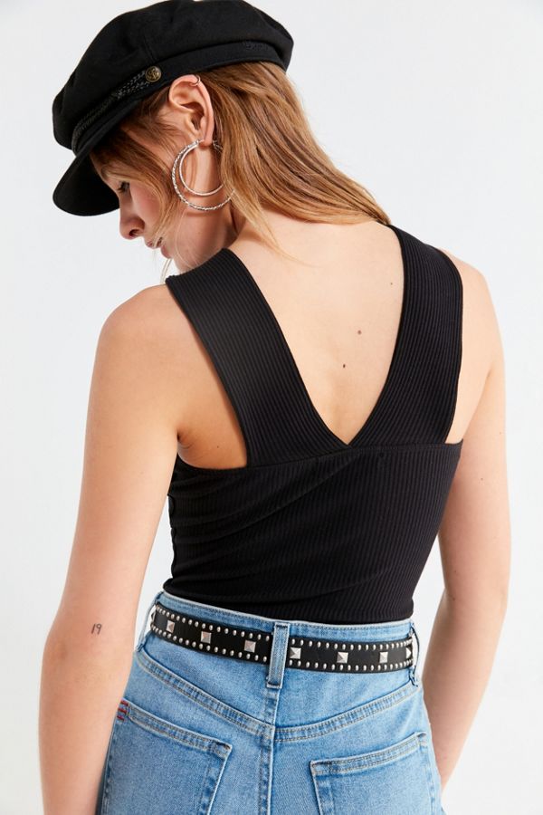 UO Y-Neck Ribbed Tank Top | Urban Outfitters Canada