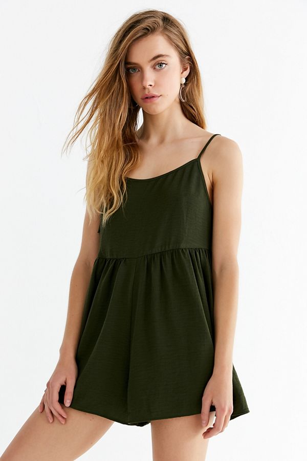 UO Tie-Strap Frock Romper | Urban Outfitters