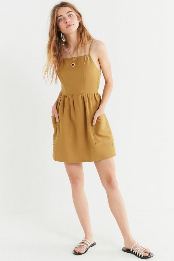 UO Linen Tie-Back Dress | Urban Outfitters
