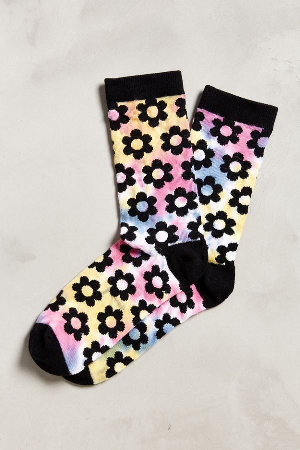 Tie-Dye Flower Crew Sock | Urban Outfitters