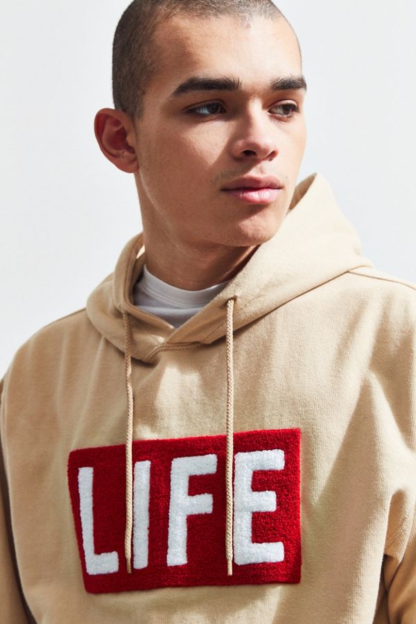 LIFE Chenille Patch Hoodie Sweatshirt | Urban Outfitters
