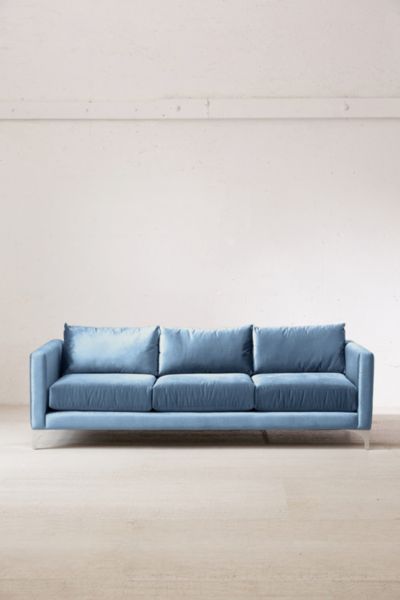 Urban Outfitters Chamberlin Velvet Sofa In Sky ModeSens