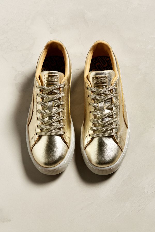 Puma Suede Classic 50th Gold Sneaker | Urban Outfitters