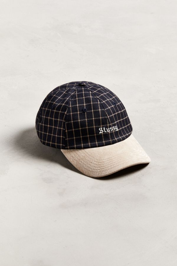 Stussy Checked Suede Baseball Cap | Urban Outfitters
