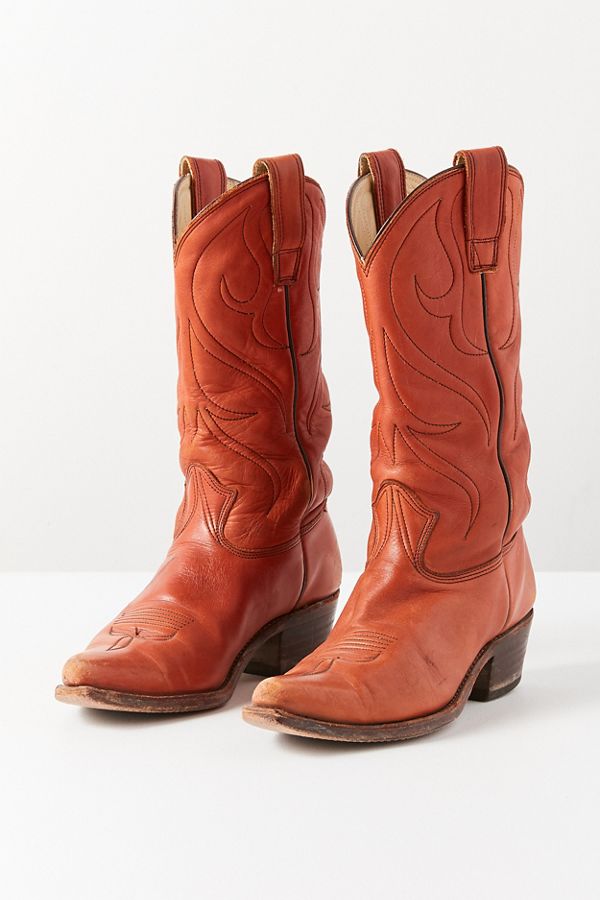 Vintage Rust Stitched Cowboy Boot | Urban Outfitters