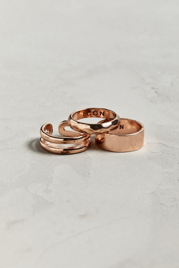 Icon Brand Double Layer Band Ring 3-Pack | Urban Outfitters
