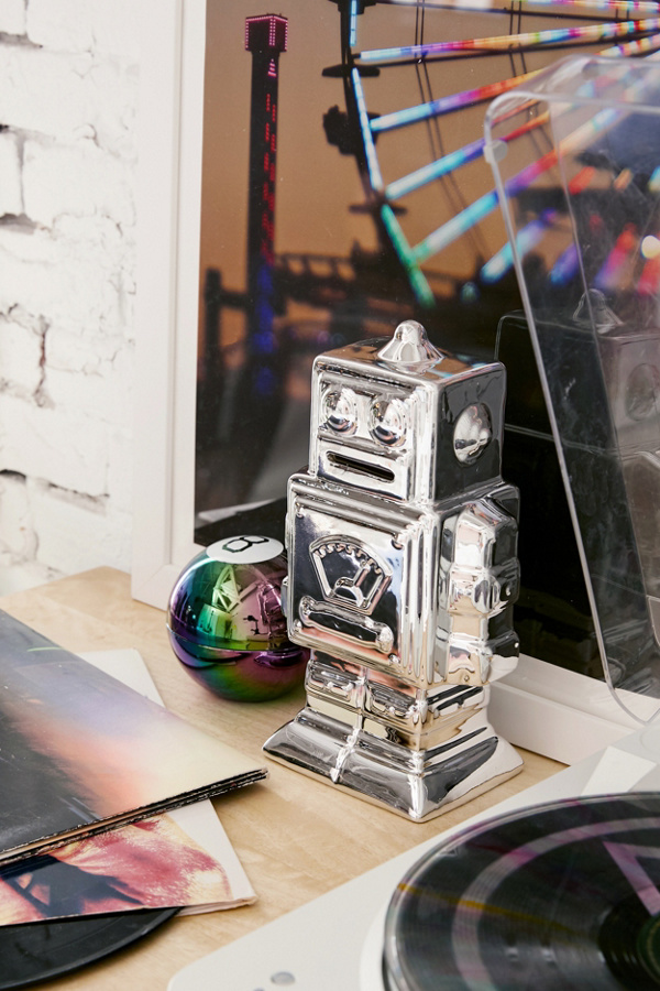 Metallic Robot Bank | Urban Outfitters