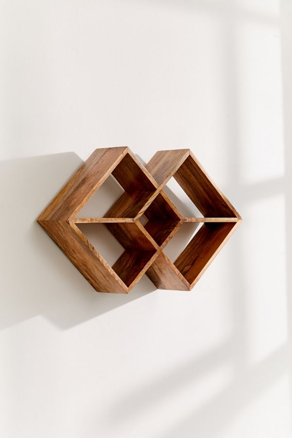 Double Square Wood Wall Shelf | Urban Outfitters