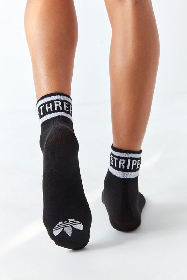 adidas Originals 3-Stripe Fold-Over Quarter Sock | Urban Outfitters