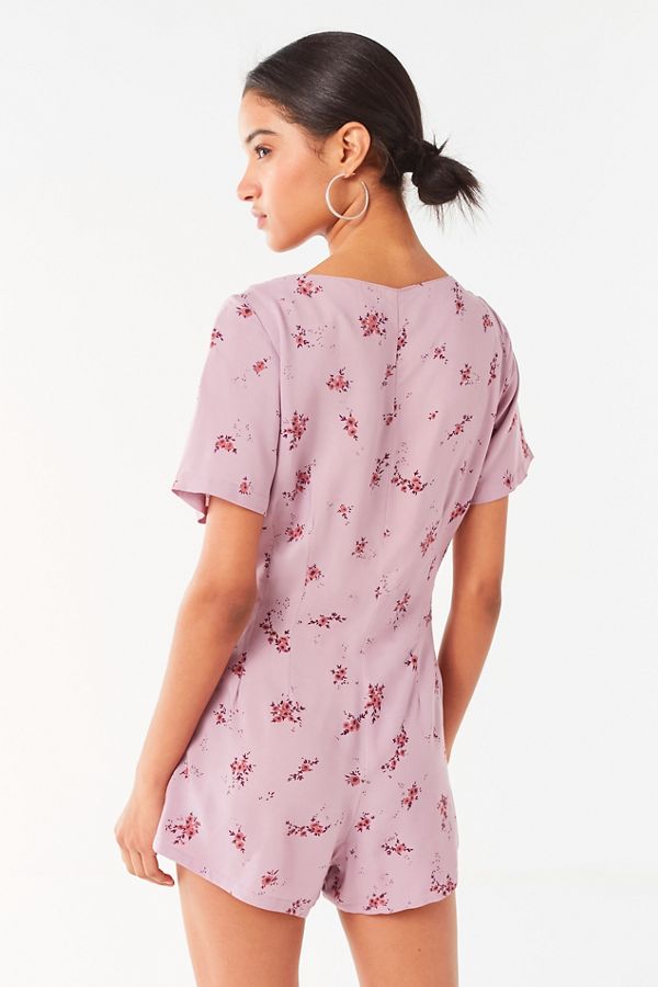 Motel Square-Neck Button-Down Romper | Urban Outfitters