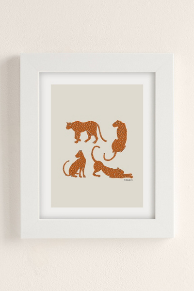 Megan Galante Leopard Block Party Art Print In White Matte Frame | ModeSens
